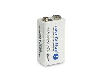 EverActive baterija Li-ion 6F22/9V, 550 mAh + micro USB