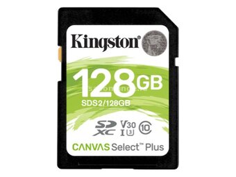 KINGSTON SDXC 128GB Class 10 U3, 100MB/s-85MB/s, SDS2/128GB