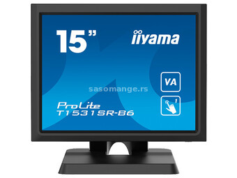 Iiyama monitor 15" resistive touch, VA-panel, 1024x768, Speakers, VGA, DisplayPort, HDMI, 300cdm...