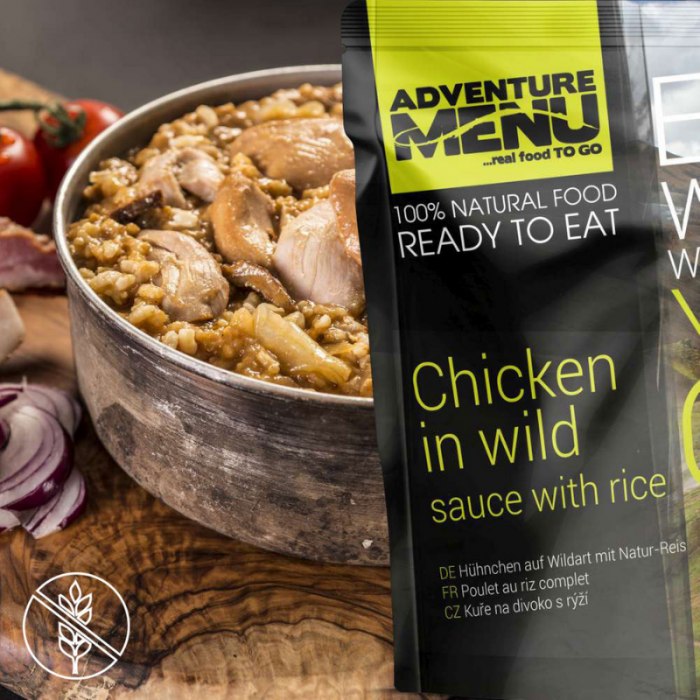 Chicken in wild sauce with rice - Adventure Menu