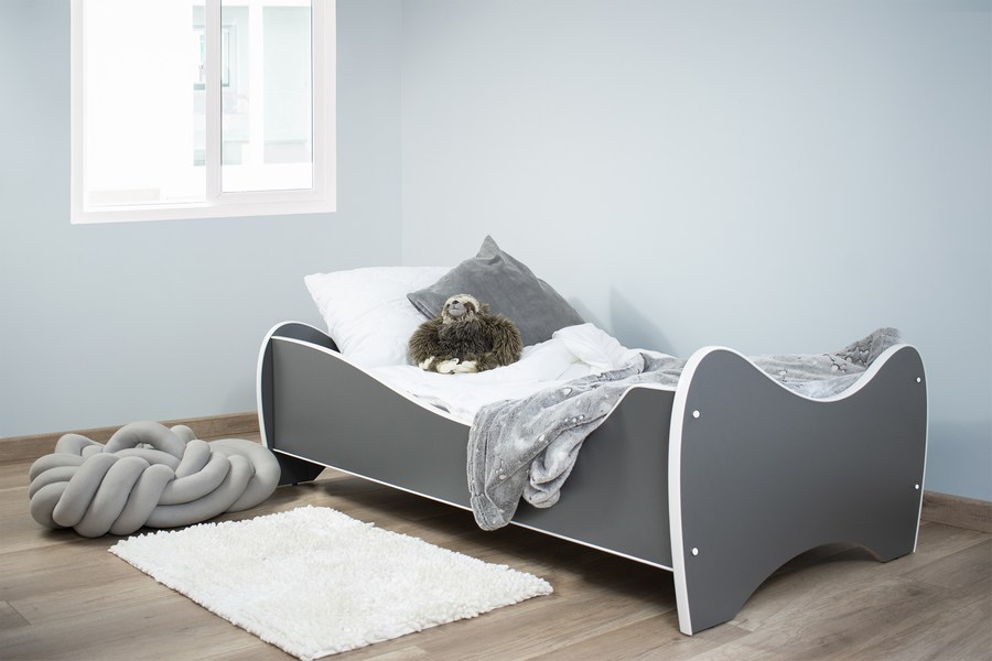 Serija Midi Colour-Dark Grey dečiji krevet sa dušekom i letvicama