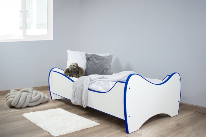 Serija Midi Pastel-Edge Blue Dečiji krevet sa dušekom i letvicama
