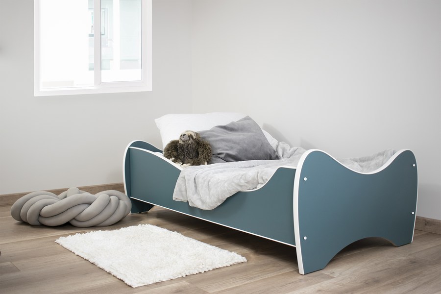 Serija Midi Pastel-Turquoise dečiji krevet sa dušekom i letvicama