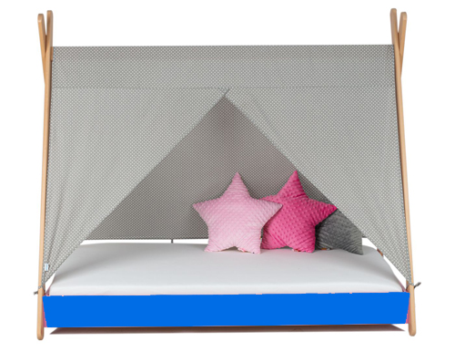 Krevet Bella Luni-Model Tipi sa nadstrešnicom i dušekom-svetloplavi