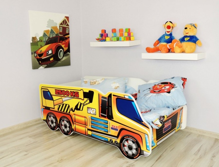 Serija Truck-Crane Dečiji krevet sa dušekom i letvicama