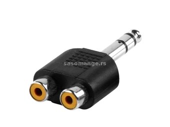 Adapter 2xčinč utičnica - 6,3mm stereo utikač