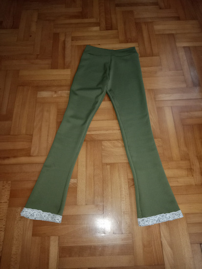 PANTALONE zelena sa cipkom VEL.XS-S