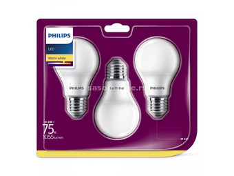 Philips LED sijalica, 75W, E27, WW, 3/1