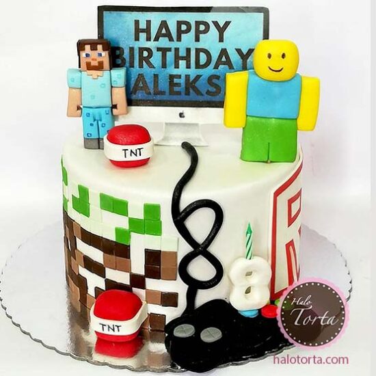 Minecraft i Roblox torta