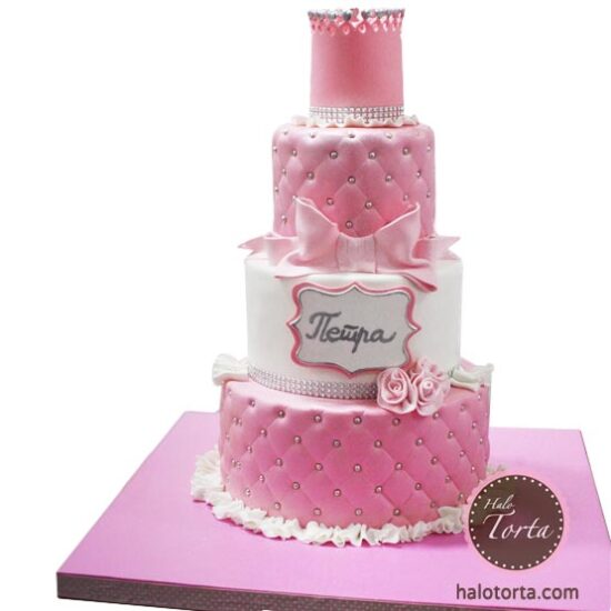 Trospratna roze torta