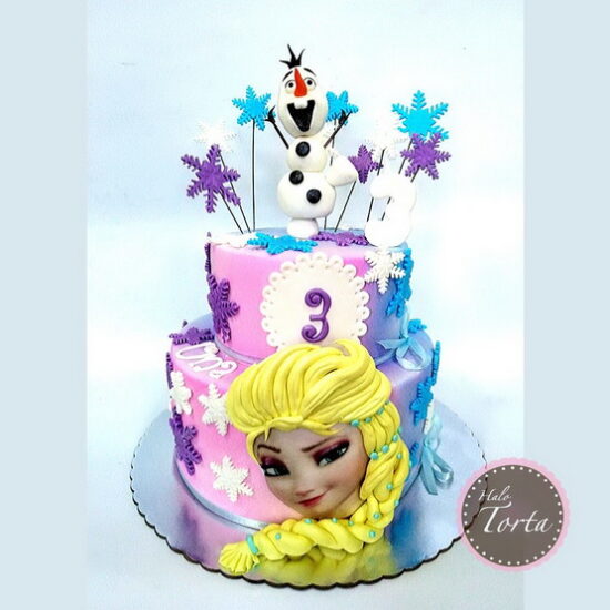 Plavo-roze torta Frozen