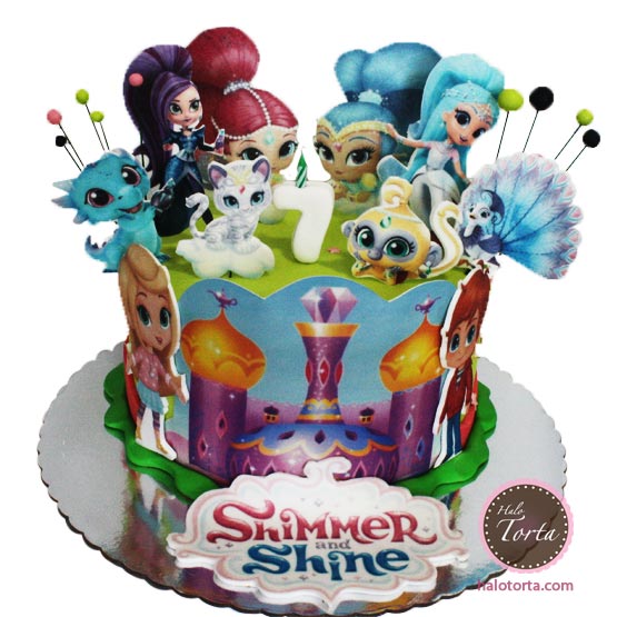Torta Shimmer and Shine sa svim stikerima (Svetlucava i Sjajna)