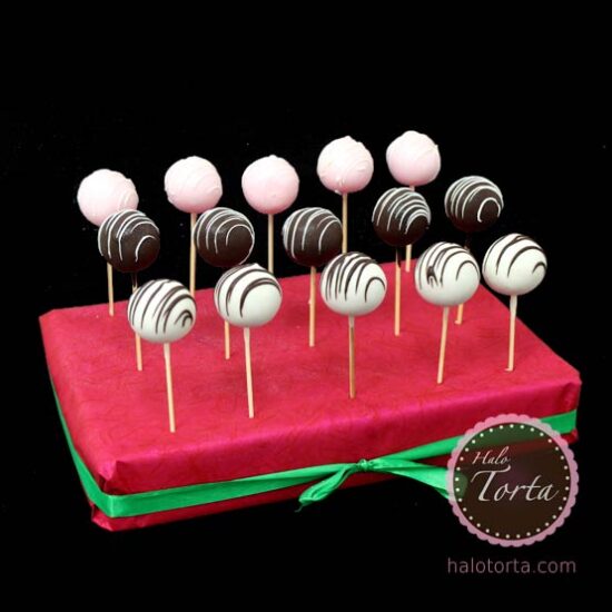 Braon, beli i roze cake pops