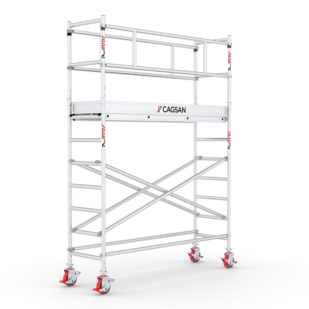 Profesionalna aluminijumska pokretna skela S4 radna v. 4,1m, (2,4x0.6m)