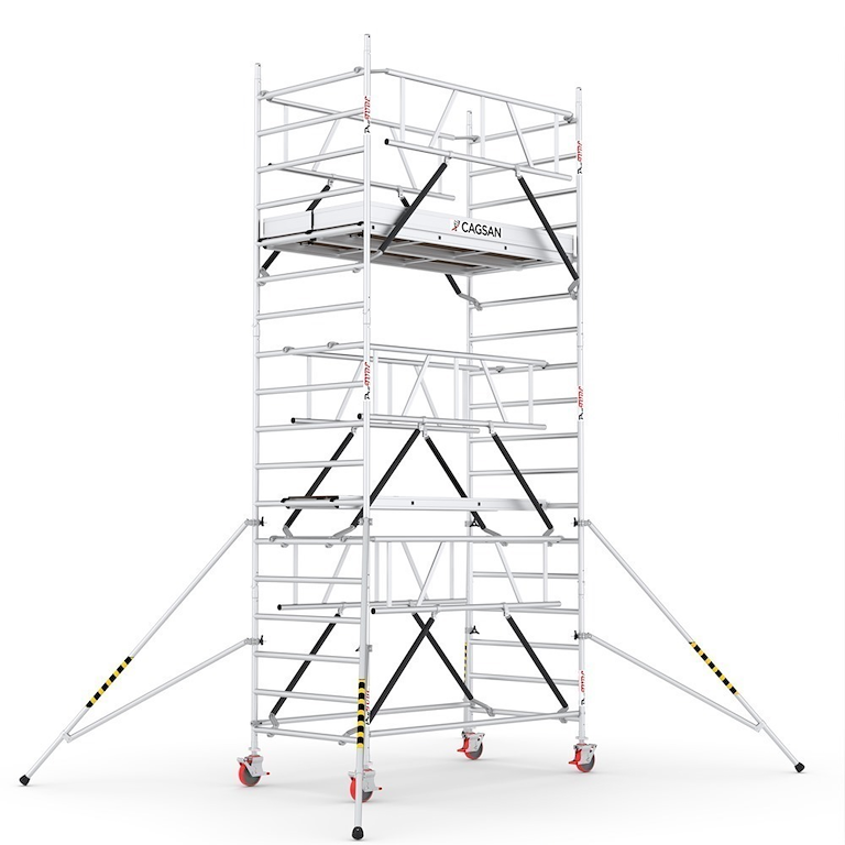 Profesionalna aluminijumska pokretna skela PROTUBE LN1160_(240) radna v. 13,6m, (255x135cm)