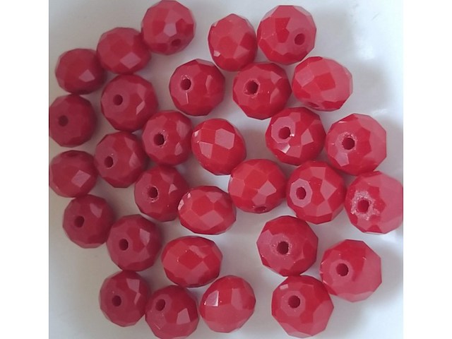 (A1023) Facetirane rondel perle crvena 30kom