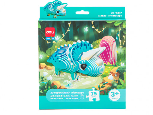 PUZZLE - SLAGALICA DELI 3D -Triceratops 75 delova 83617