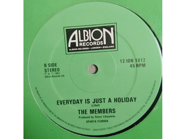 THE MEMBERS - EVERYDAY IS JUST A HOLIDAY/RETKO