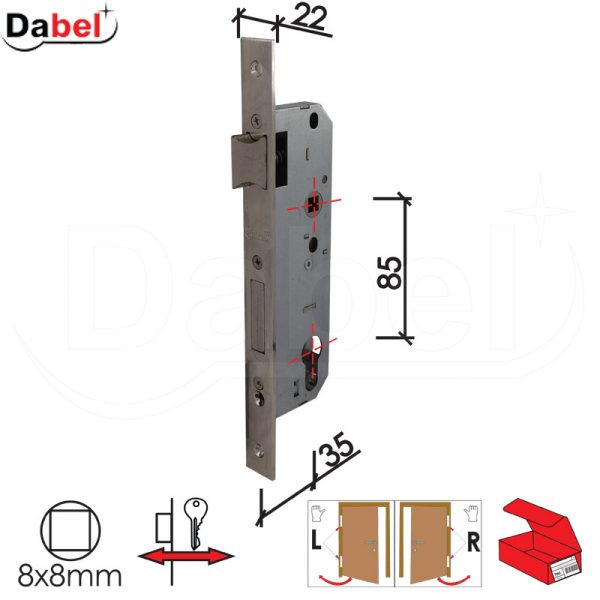 Brava za alu vrata B2025 C Inox 35/85/22/8 3.stepen DBP1