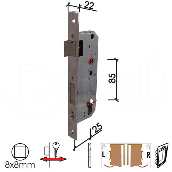 Brava za alu vrata B2025 C Nikl 25/85/22/8