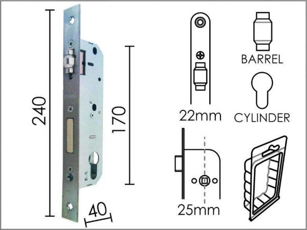 Brava za alu vrata B2026 R Inox 25/-/22/-