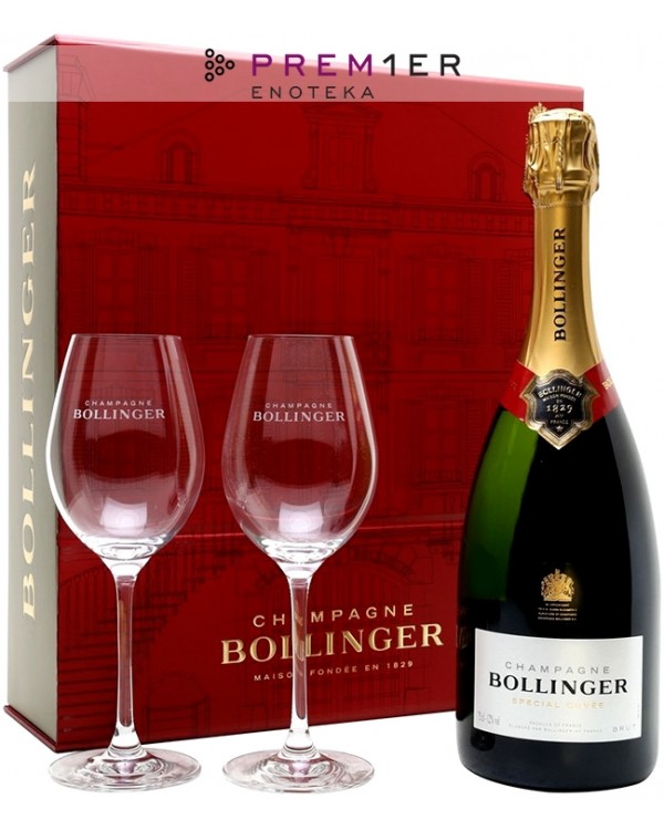 Bollinger Special Cuvee 2 Glass 29cl Red Gift Box 0.75l NV