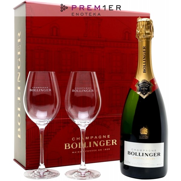Bollinger Special Cuvee 2 Glass 29cl Red Gift Box 0.75l NV
