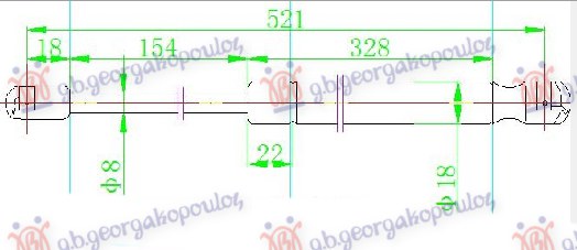 AMORTIZER GEPEK VRATA (521L-560N)