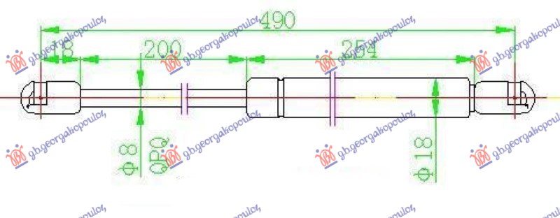 AMORTIZER GEPEK VRATA KARAVAN (490.5L-480N)