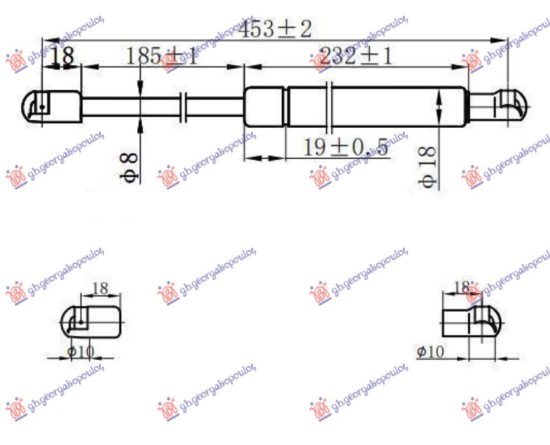 AMORTIZER GEPEK VRATA KARAVAN (450L-550N)