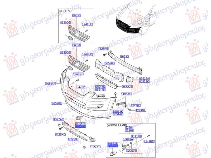 RESETKA PREDNJEG BRANIKA SA HROM OKVIROM (O) - DESNO