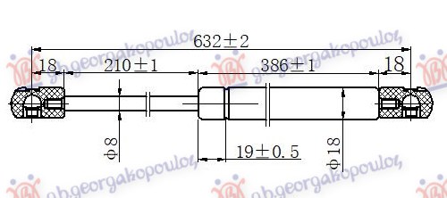 AMORTIZER GEPEK VRATA (632L-600N)