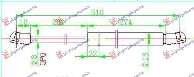 AMORTIZER GEPEK VRATA KARAVAN (508L-550N)