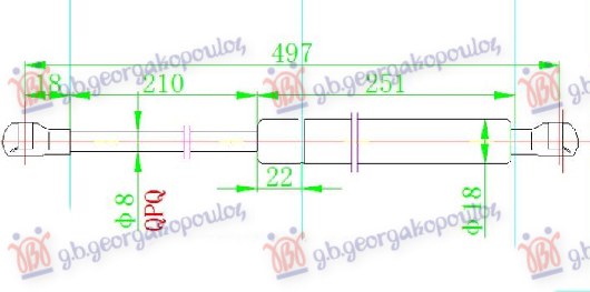 AMORTIZER GEPEK VRATA (497L-590N)