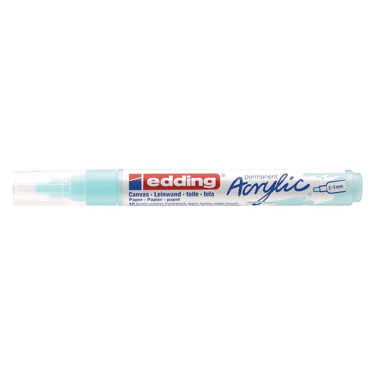 Akrilni marker E-5100 medium 2-3mm obli vrh svetlo plava Edding