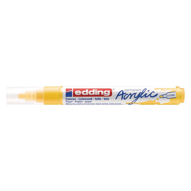 Akrilni marker E-5100 medium 2-3mm obli vrh žuta Edding