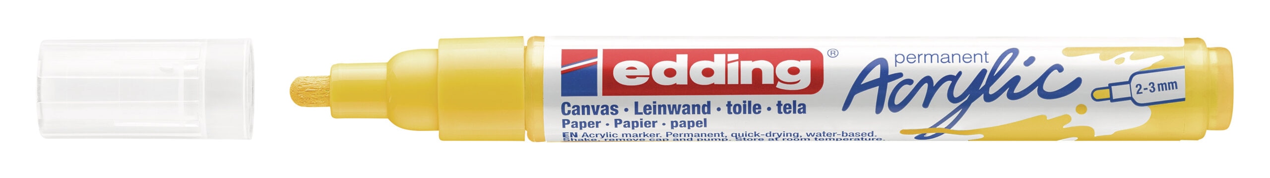 Akrilni marker E-5100 medium 2-3mm obli vrh žuta Edding