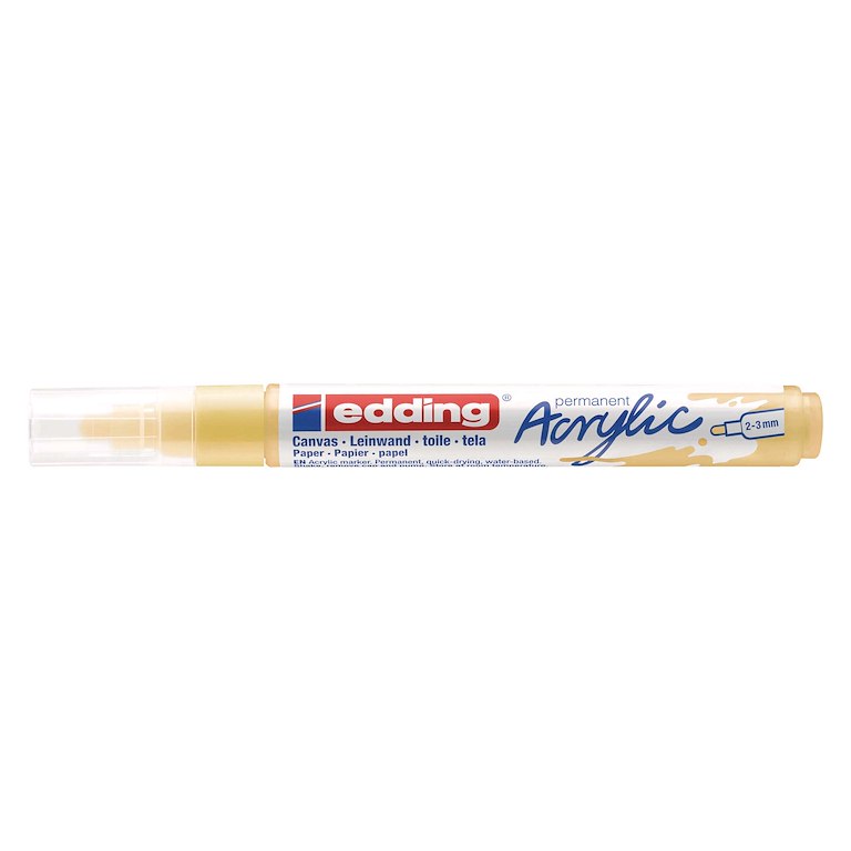 Akrilni marker E-5100 medium 2-3mm obli vrh nežno žuta Edding