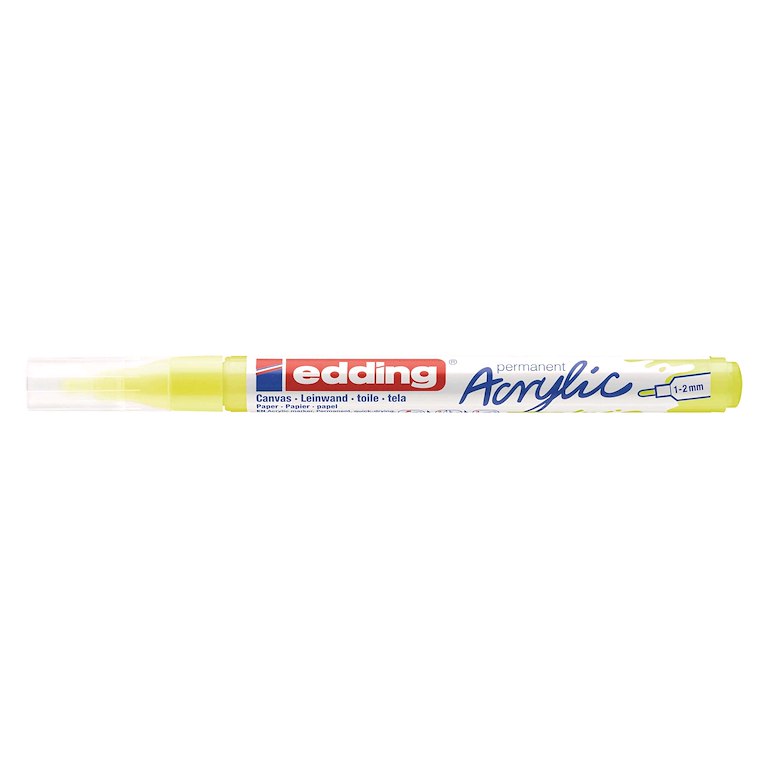 Akrilni marker E-5300 fine 1-2mm obli vrh neon žuta Edding