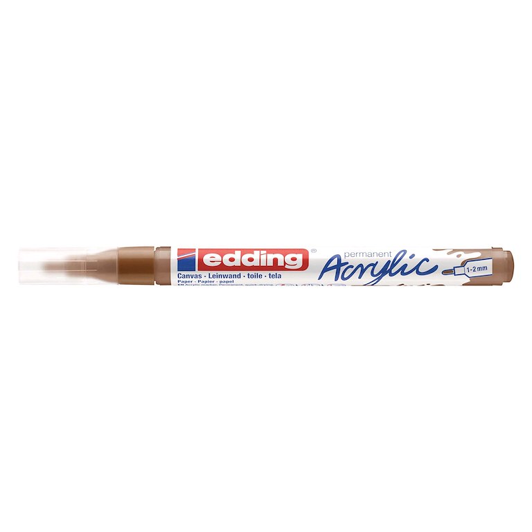 Akrilni marker E-5300 fine 1-2mm obli vrh braon Edding