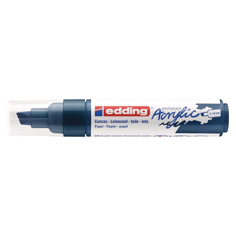 Akrilni marker E-5000 broad 5-10mm kosi vrh tamno plava Edding