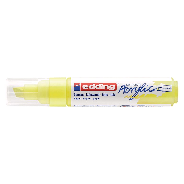 Akrilni marker E-5000 broad 5-10mm kosi vrh neon žuta Edding