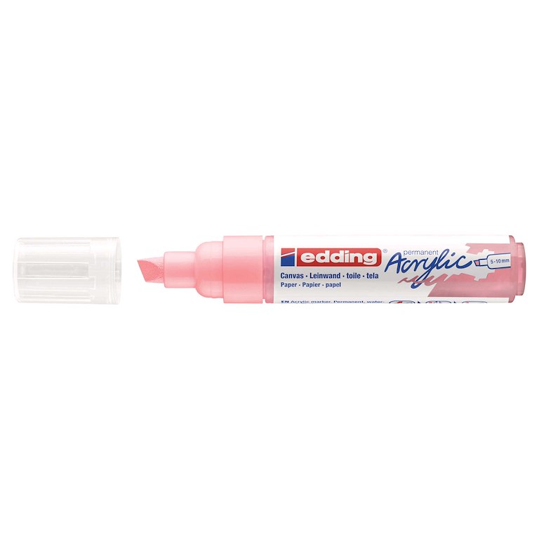 Akrilni marker E-5000 broad 5-10mm kosi vrh nežno roze Edding