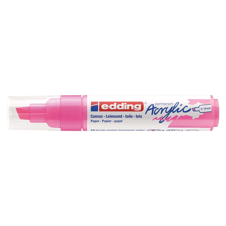 Akrilni marker E-5000 broad 5-10mm kosi vrh neon roze Edding