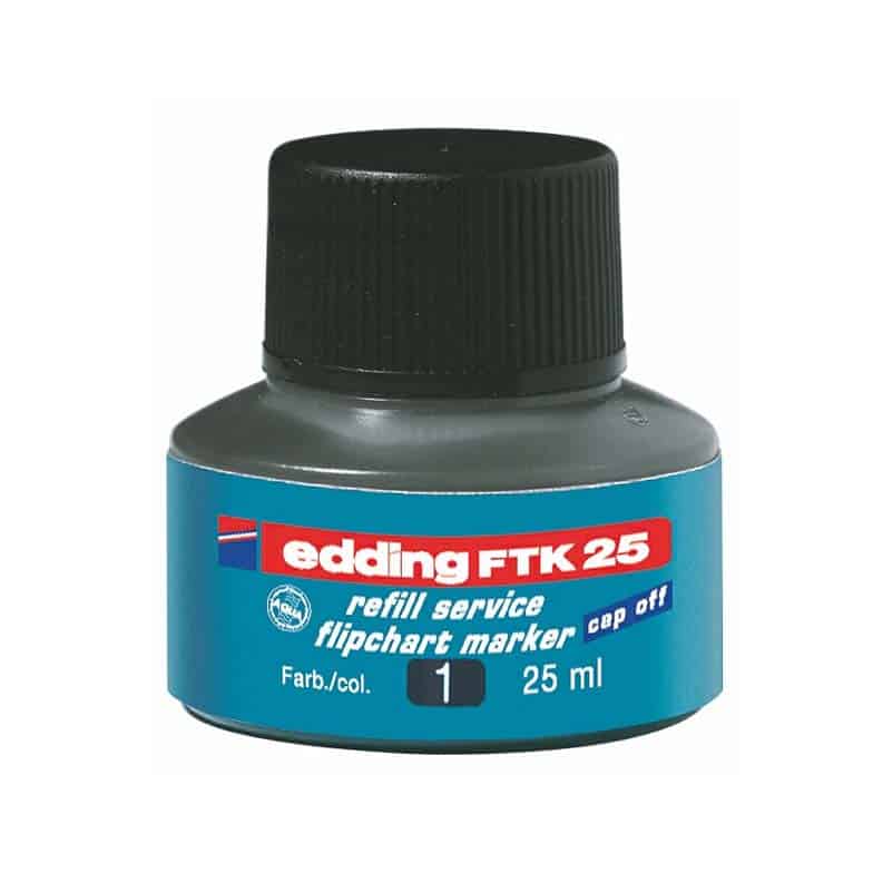 Refil za flipchart markere E-FTK 25, 25ml crna Edding