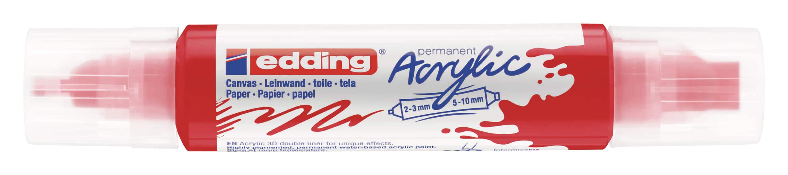 Akrilni marker E-5400 double-liner sa dva vrha crvena Edding