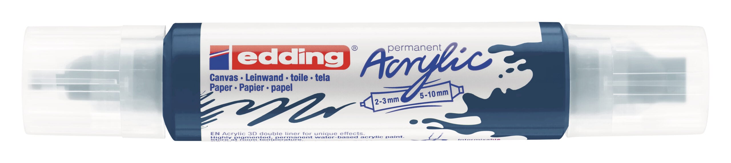 Akrilni marker E-5400 double-liner sa dva vrha tamno plava Edding