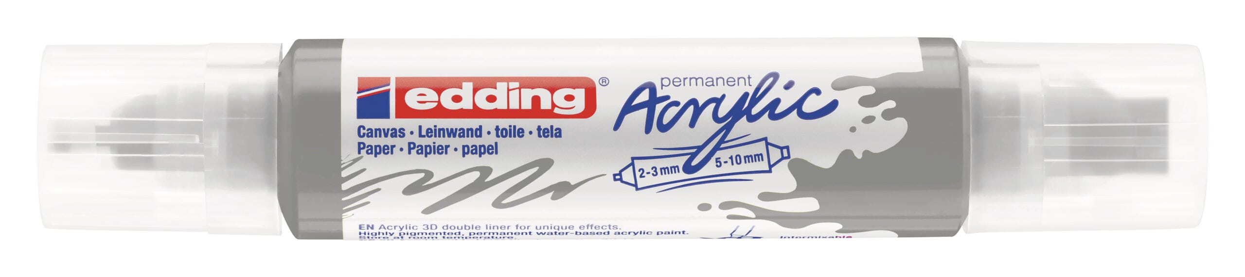 Akrilni marker E-5400 double-liner sa dva vrha srebrna Edding