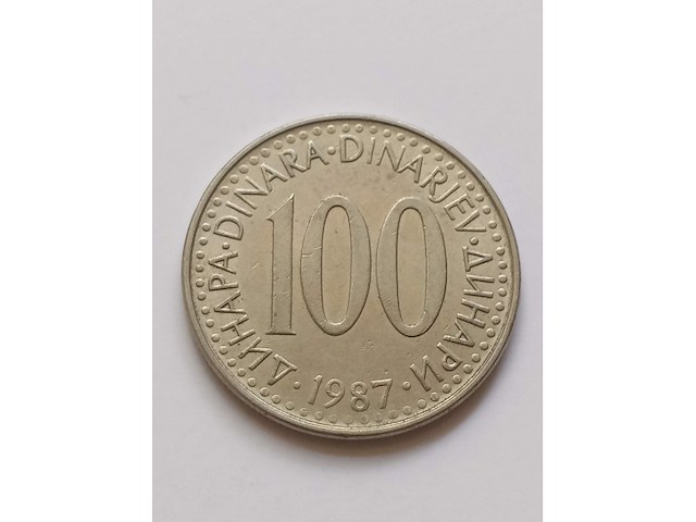 100 Dinara 1987.g - SFRJ -