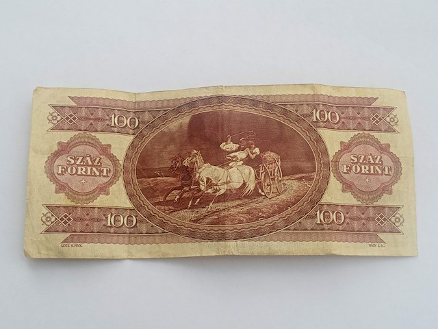 100 Forint 1989.g - Mađarska - Konji sa Kočijama -